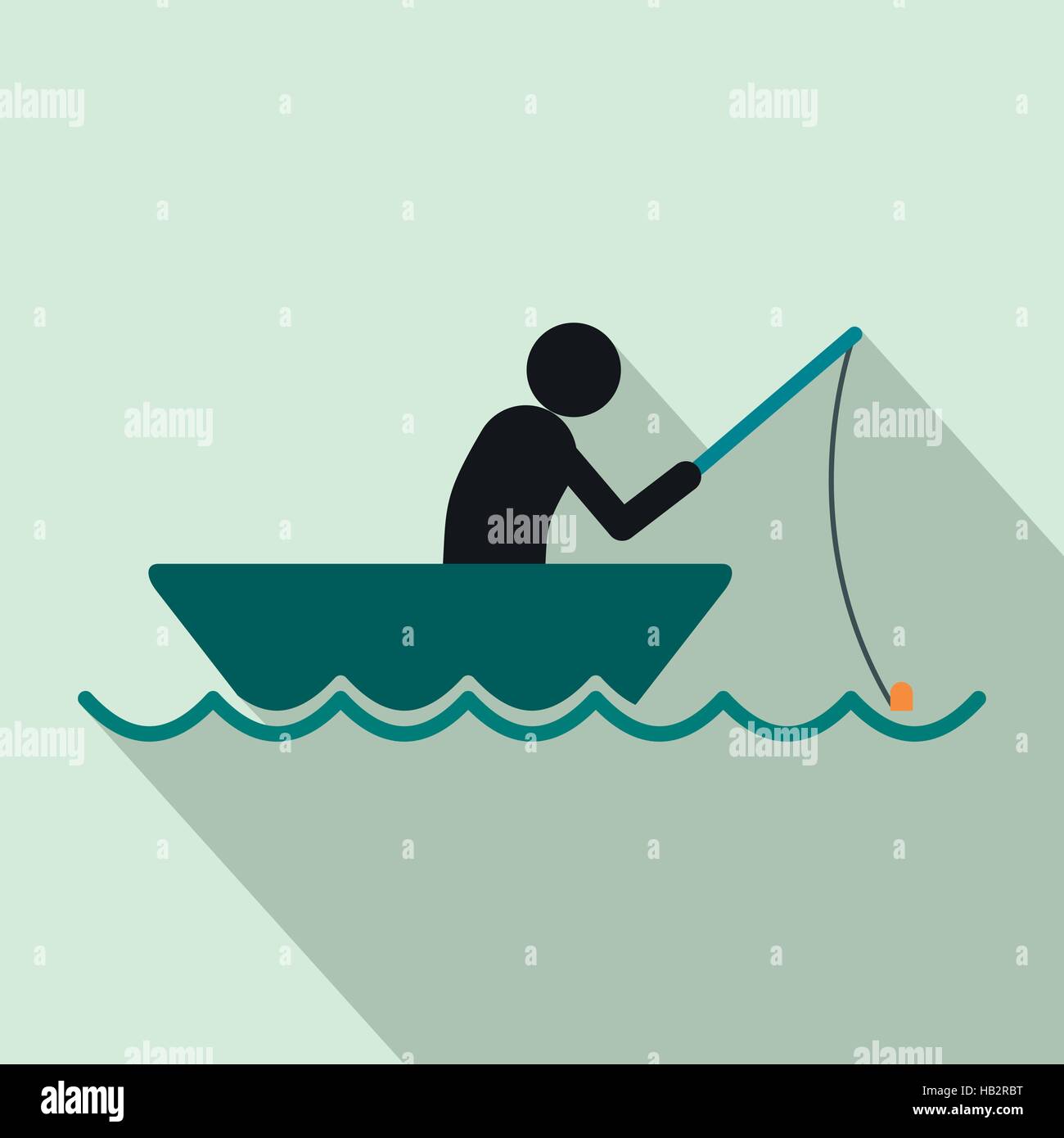 Old man in small boat Stock Vector Images - Alamy
