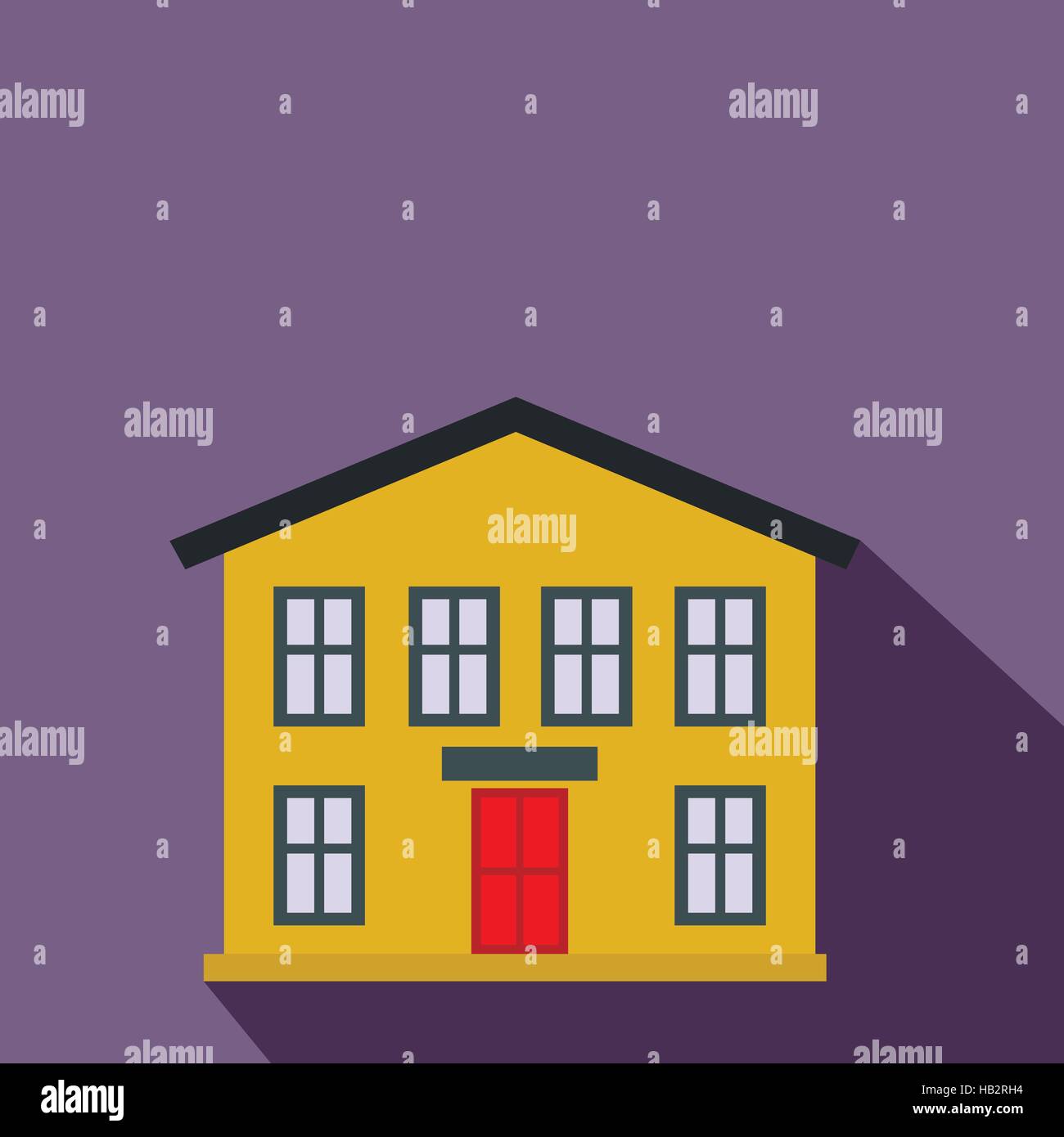 Yellow two-storey house flat icon Stock Vector Image & Art - Alamy
