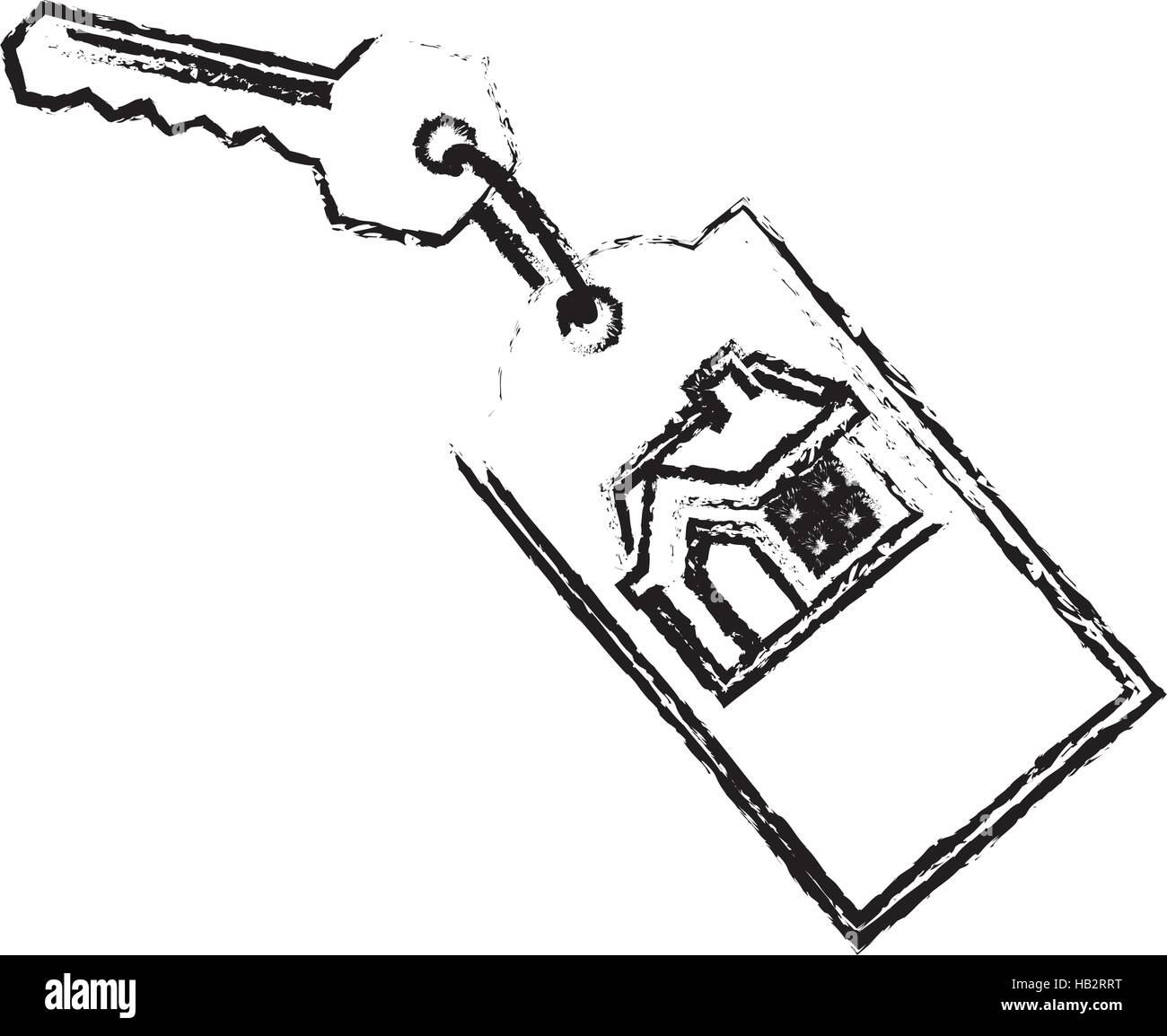 house keys with keychain over white background. real estate design ...