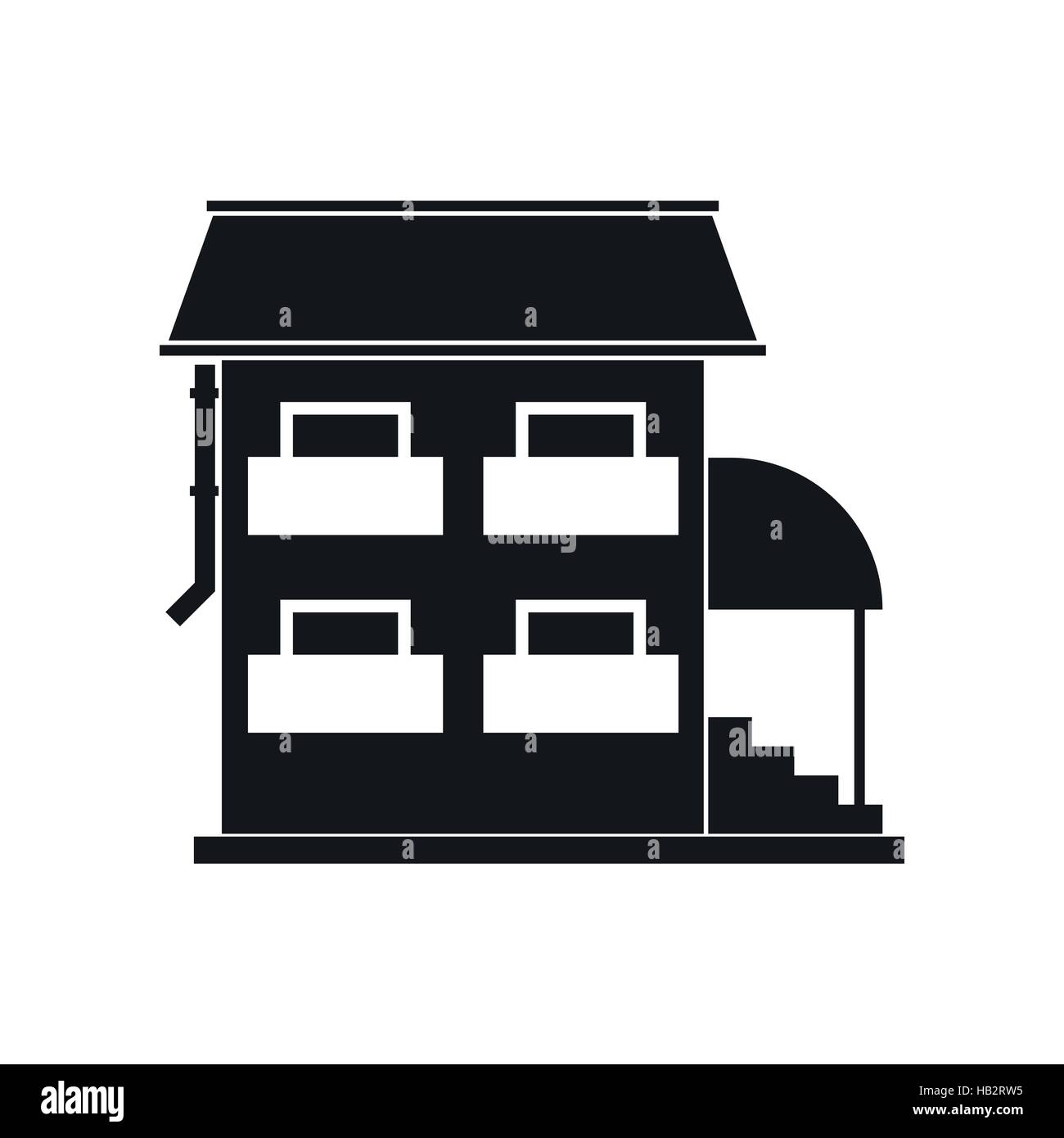Two-storey house with porch icon Stock Vector Image & Art - Alamy