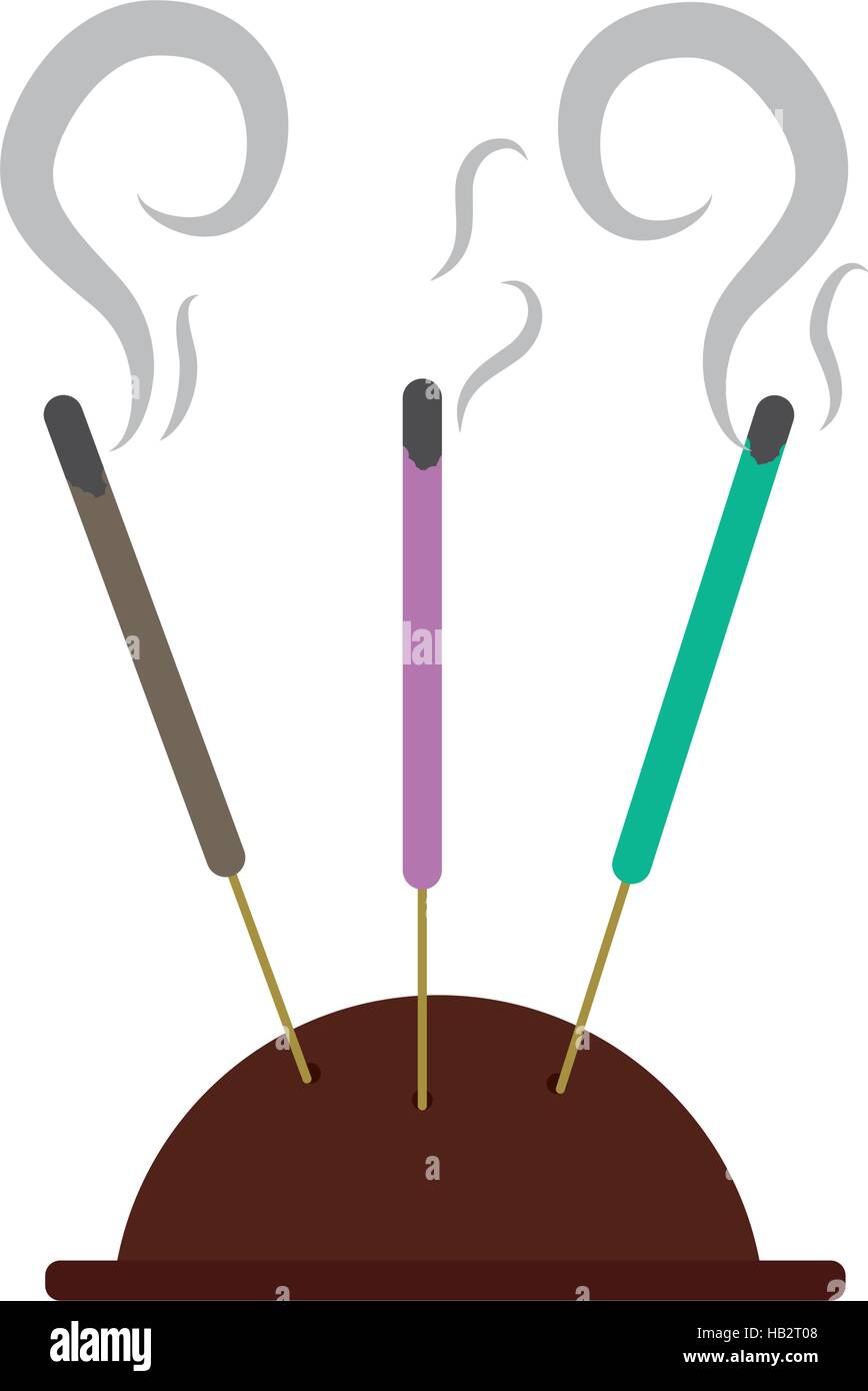 aromatherapy incense sticks over white background. vector illustration ...