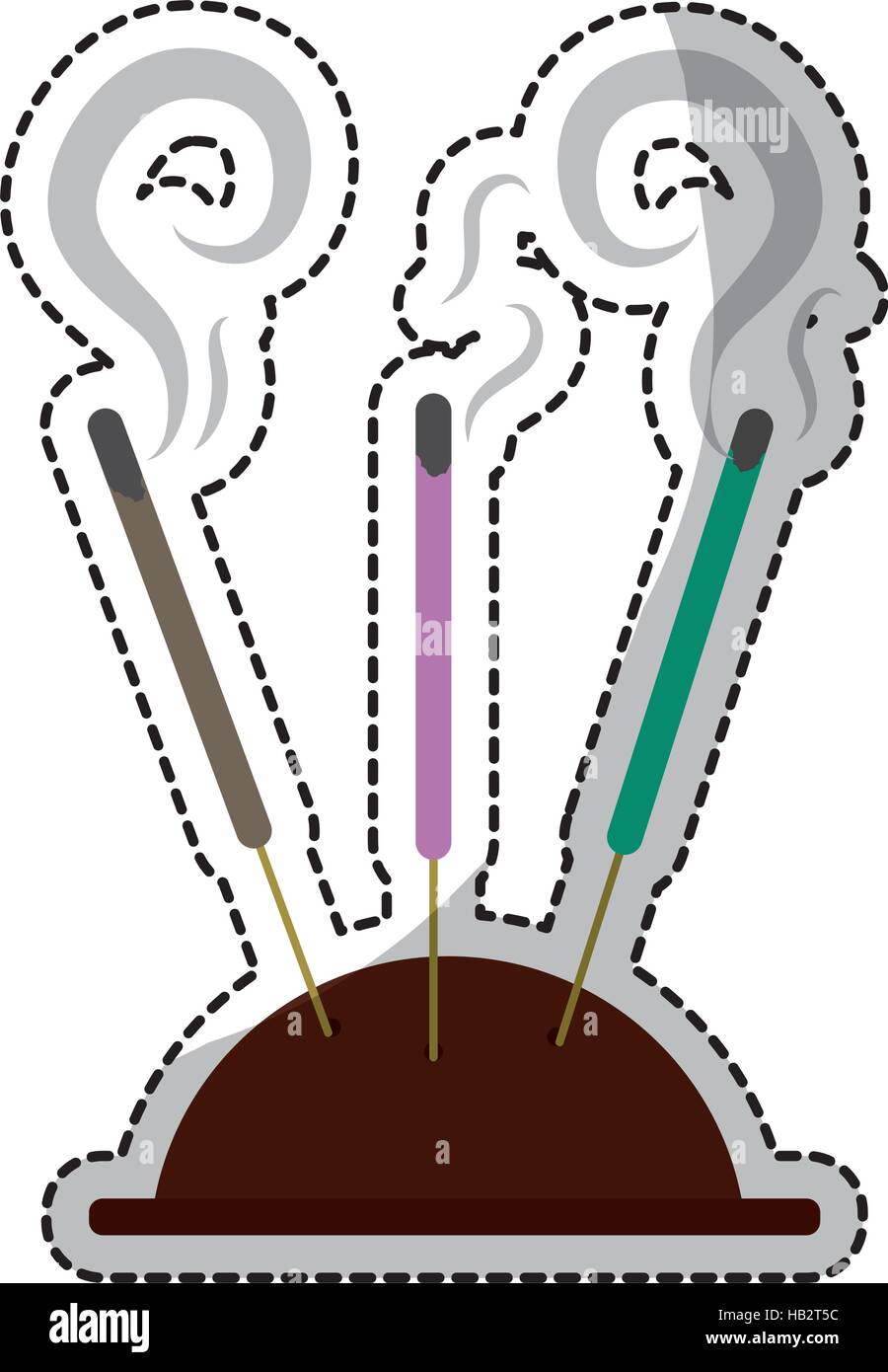 aromatherapy incense sticks over white background. vector illustration ...