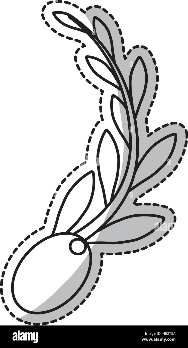 olive seeds with leaves icon over white background. vector illustration ...
