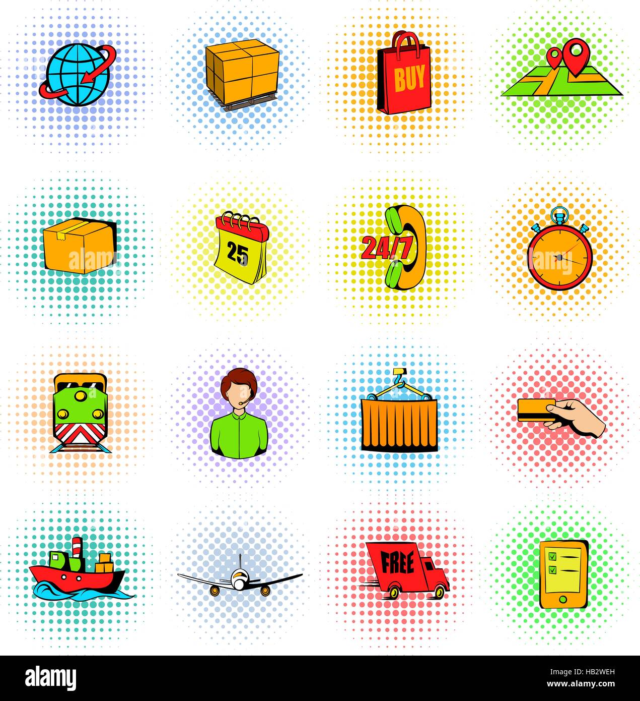 Logistics comics icons Stock Vector Image & Art - Alamy