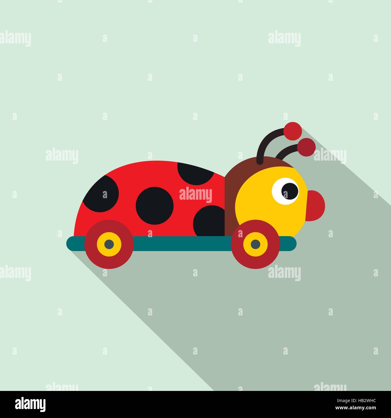 Colored ladybug toy on a wheels flat icon Stock Vector Image & Art - Alamy