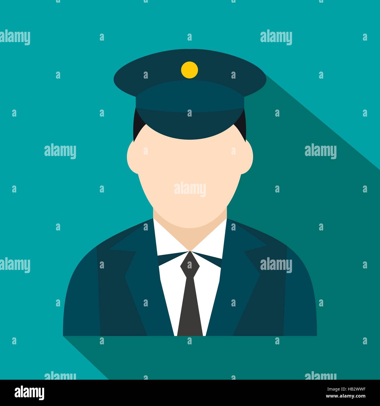 Train conductor flat icon Stock Vector Image & Art - Alamy