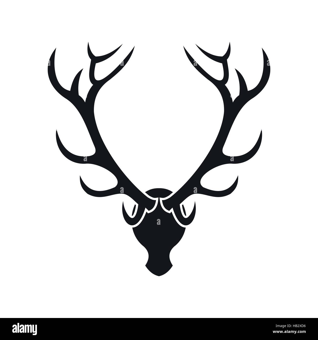 Deer head black simple icon Stock Vector Image & Art - Alamy