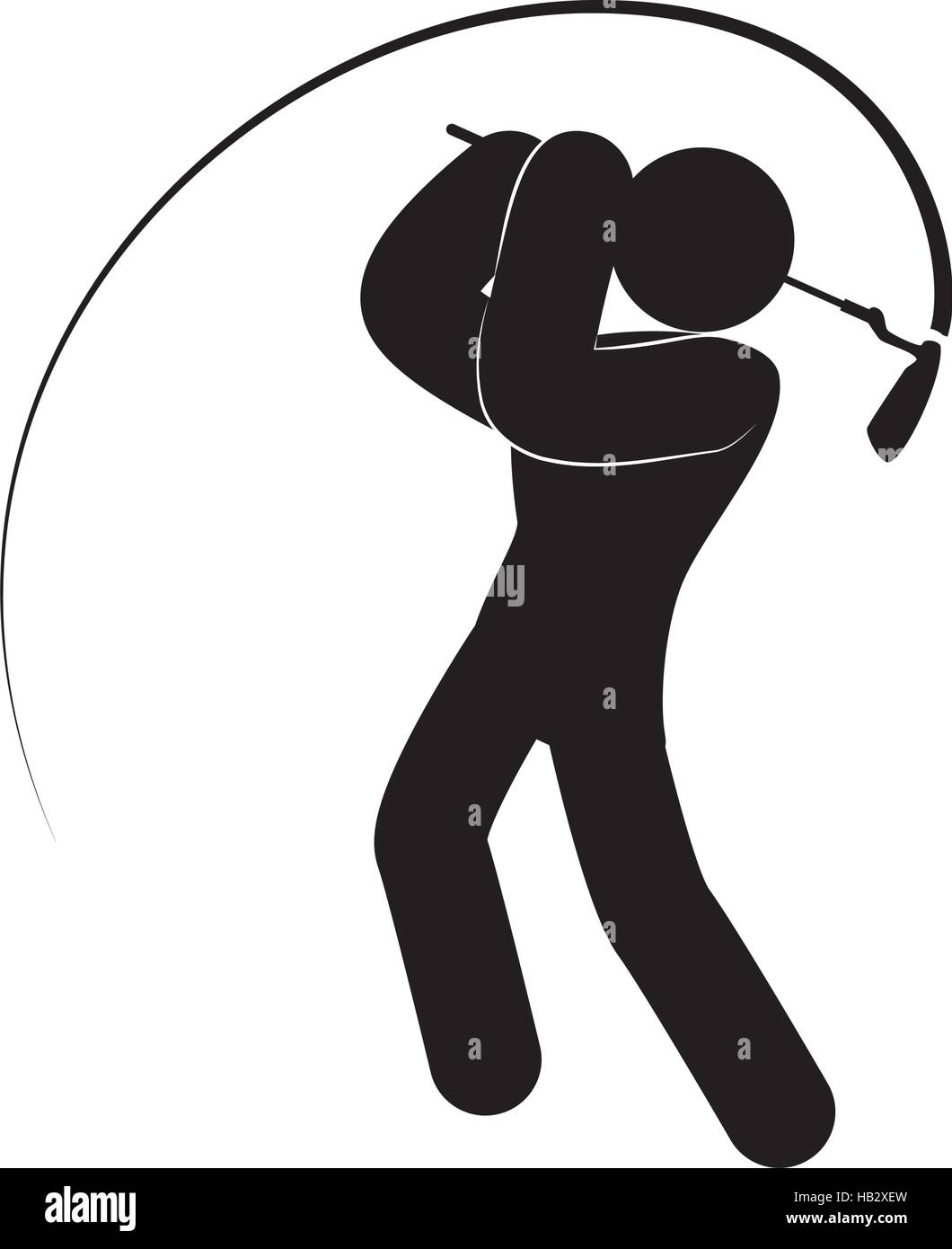 man playing golf sport icon over white background. vector illustration ...