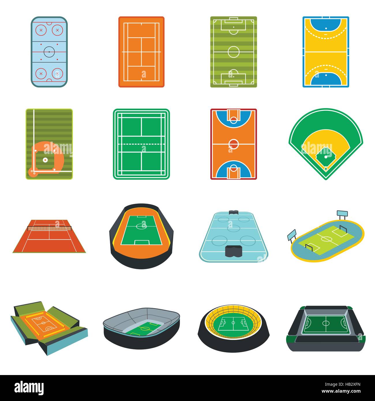 Stadium flat icons set Stock Vector Image & Art - Alamy