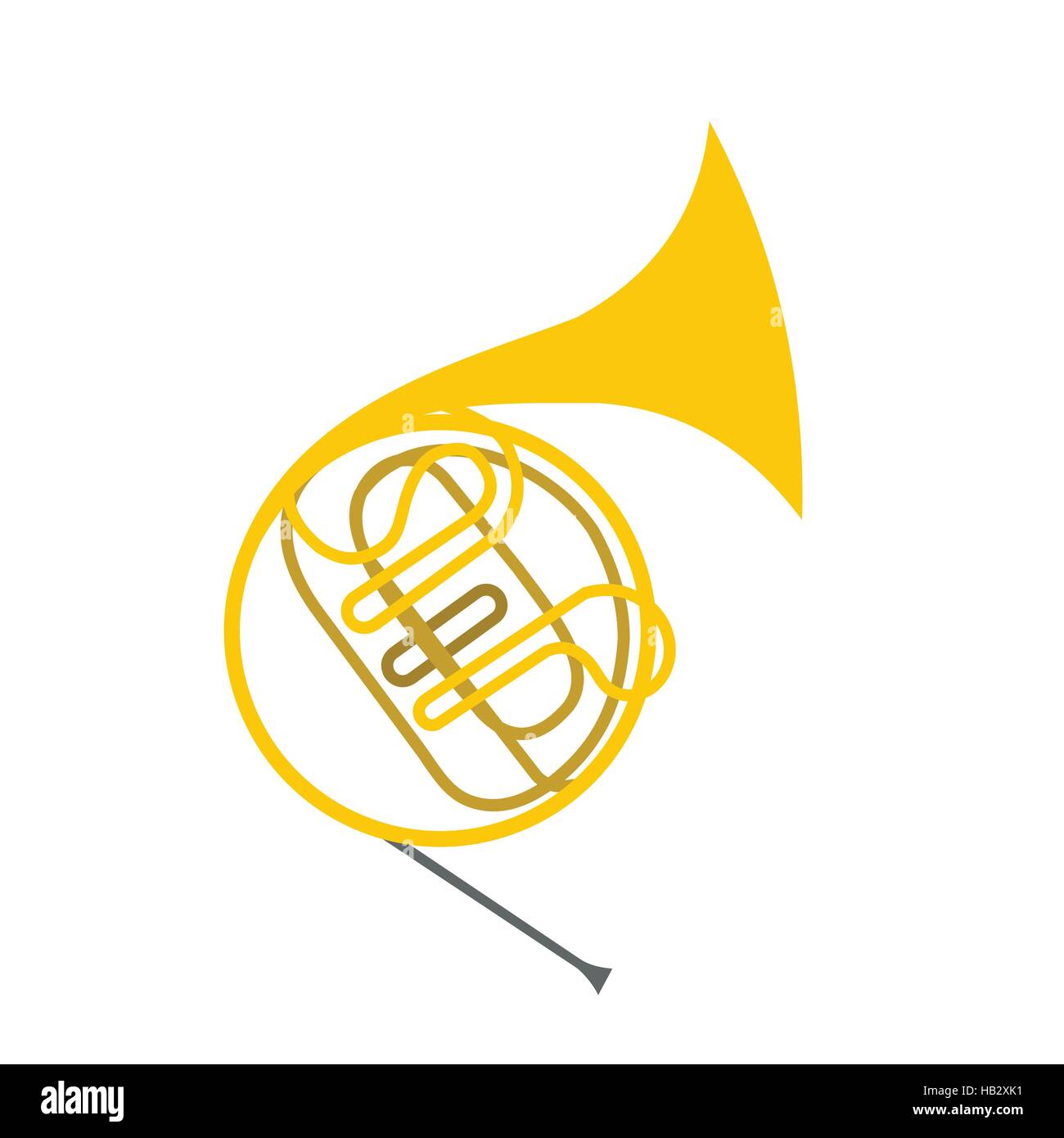 French horn flat icon Stock Vector Image & Art - Alamy