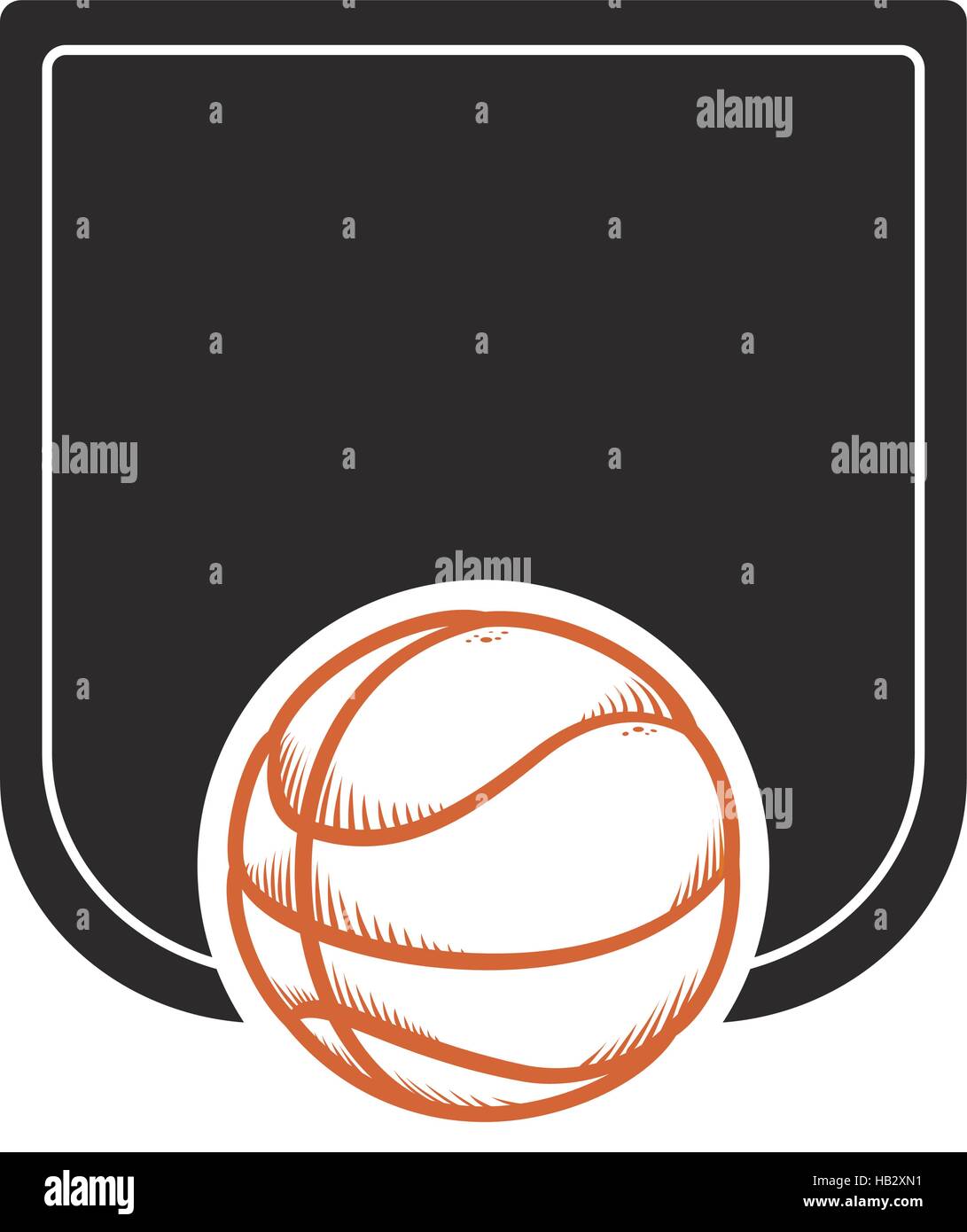 frame with basketball ball icon over white background. vector ...