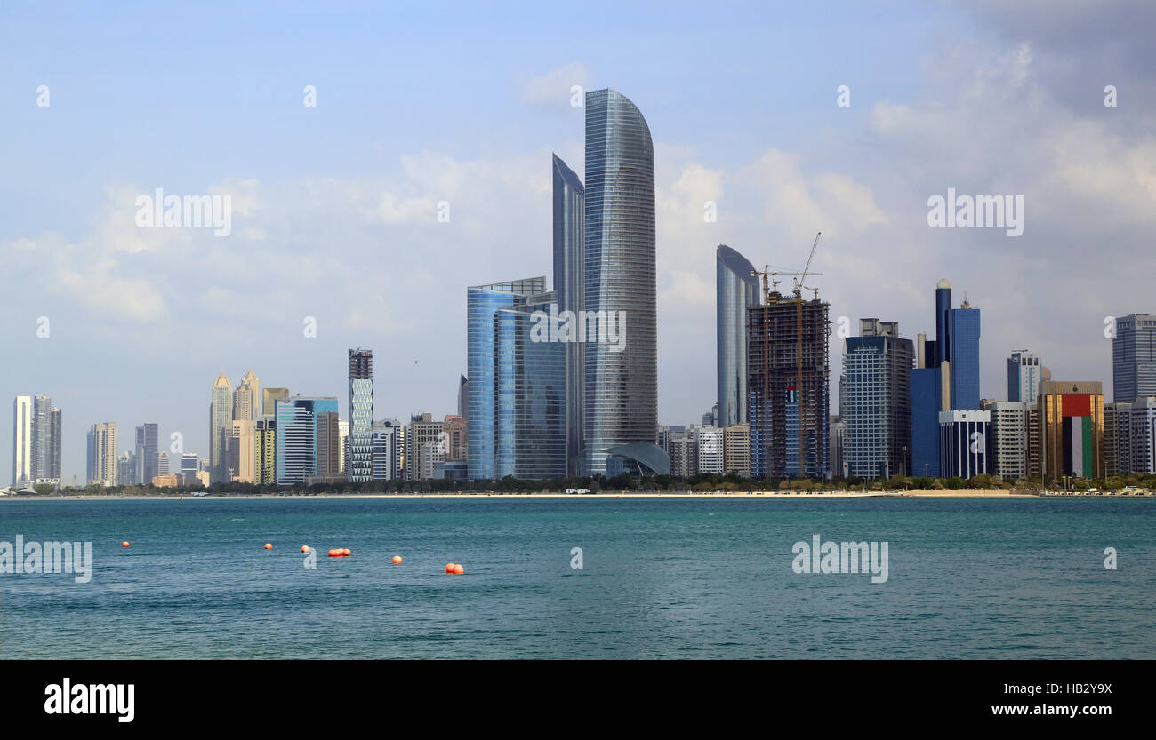 Abu Dhabi, skylinewith modern skyscrapers Stock Photo - Alamy