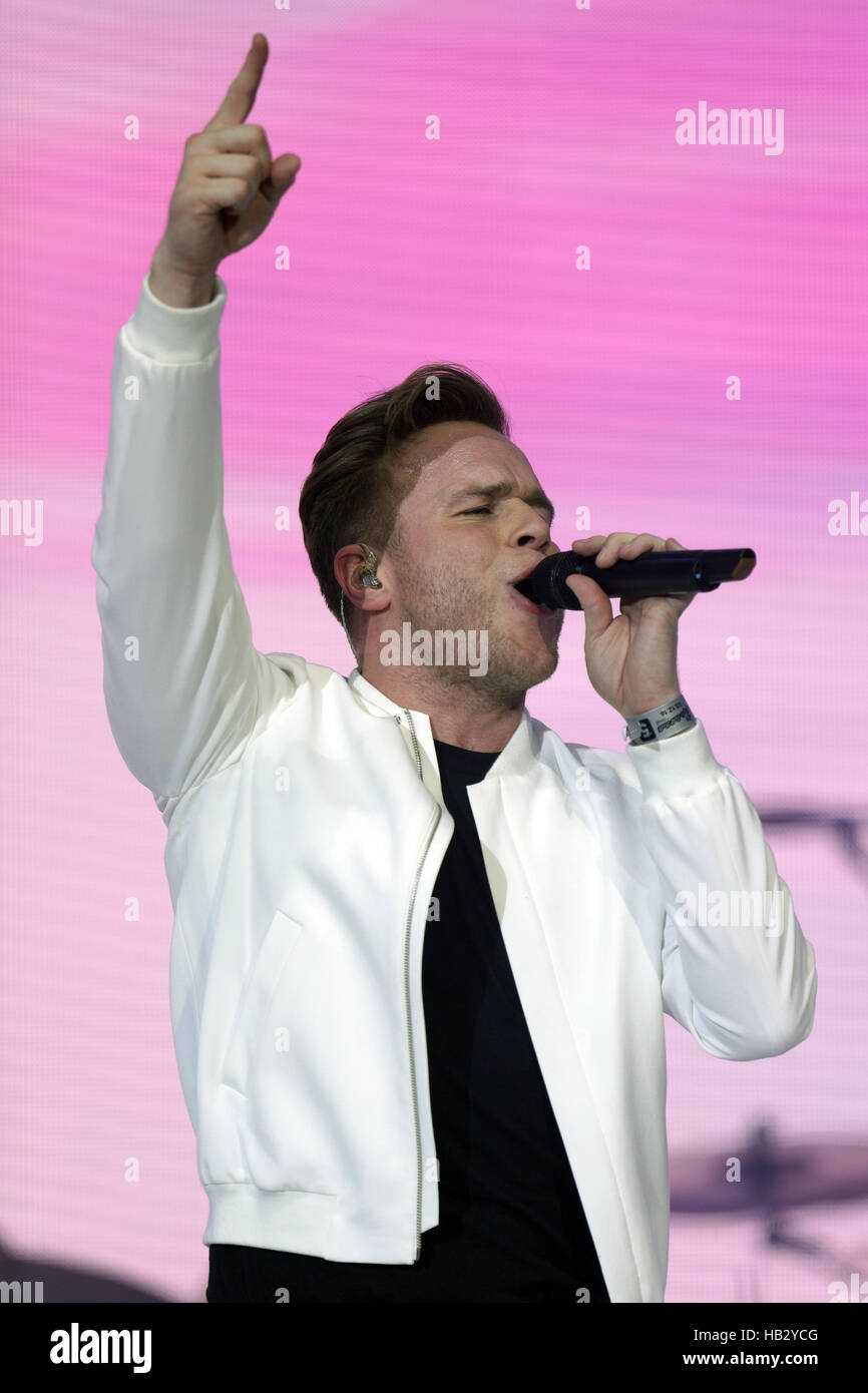Olly Murs performs on stage on stage at Capital's Jingle Bell Ball with ...