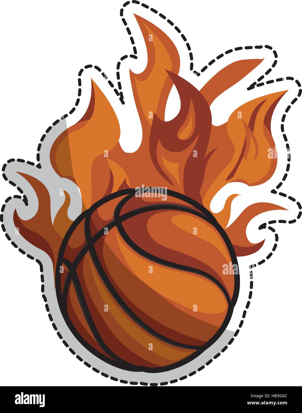 basketball flames emblem icon image vector illustration design Stock ...