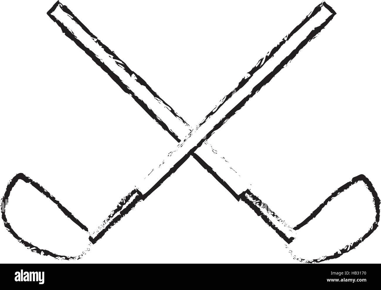 crossed golf sticks over white background. vector illustration Stock ...