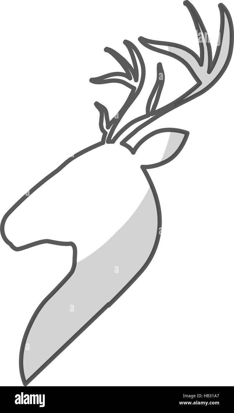 profile deer animal icon over white background. vector illustration ...