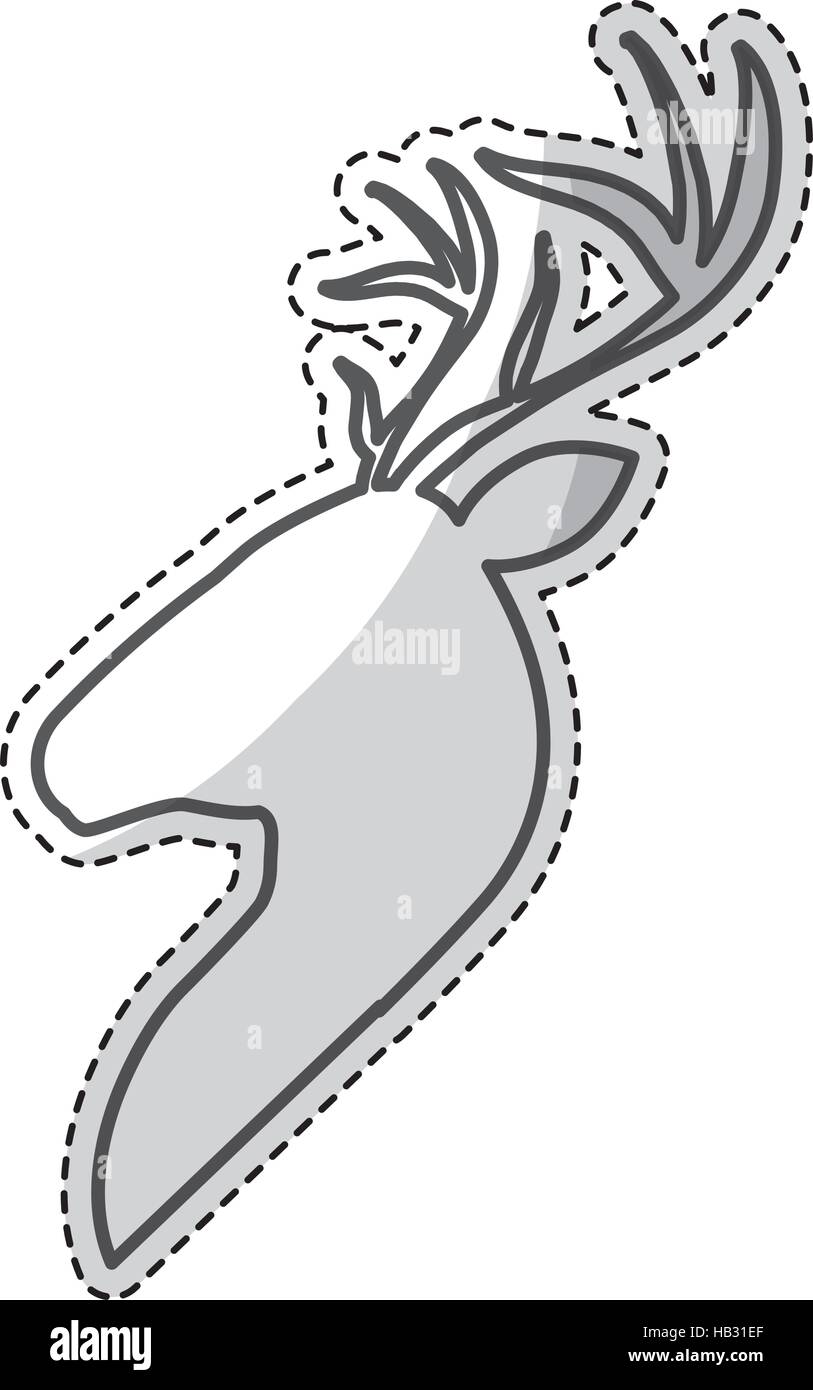 profile deer animal icon over white background. vector illustration ...