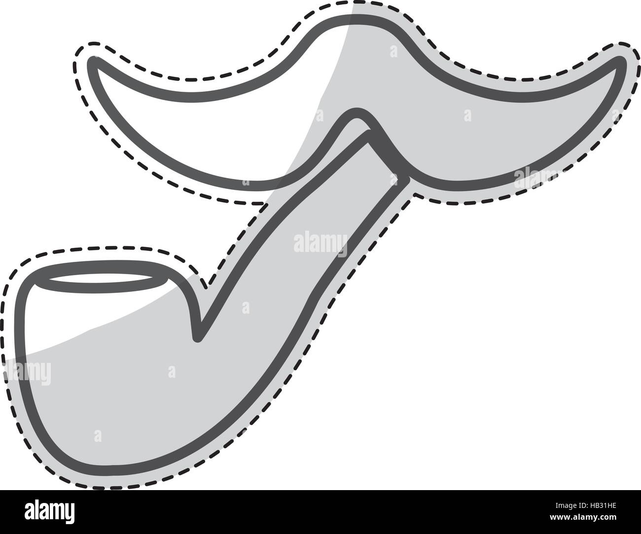 sticker of mustache and pipe icon over white background. hipster style ...