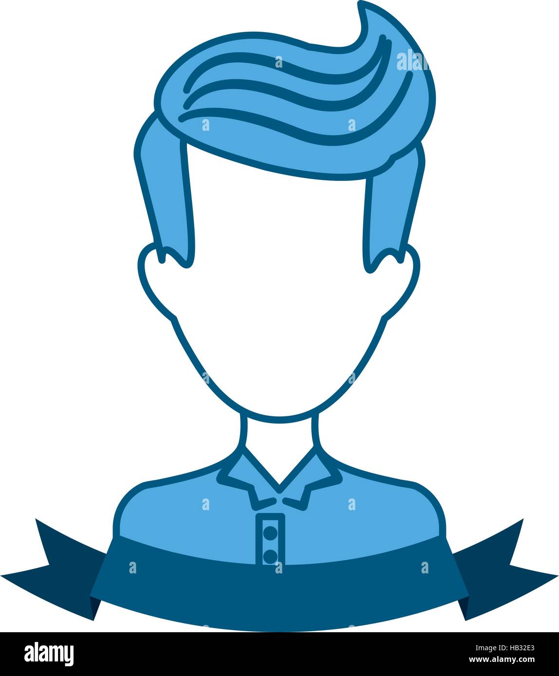 faceless man with vintage hairstyle icon image vector illustration ...