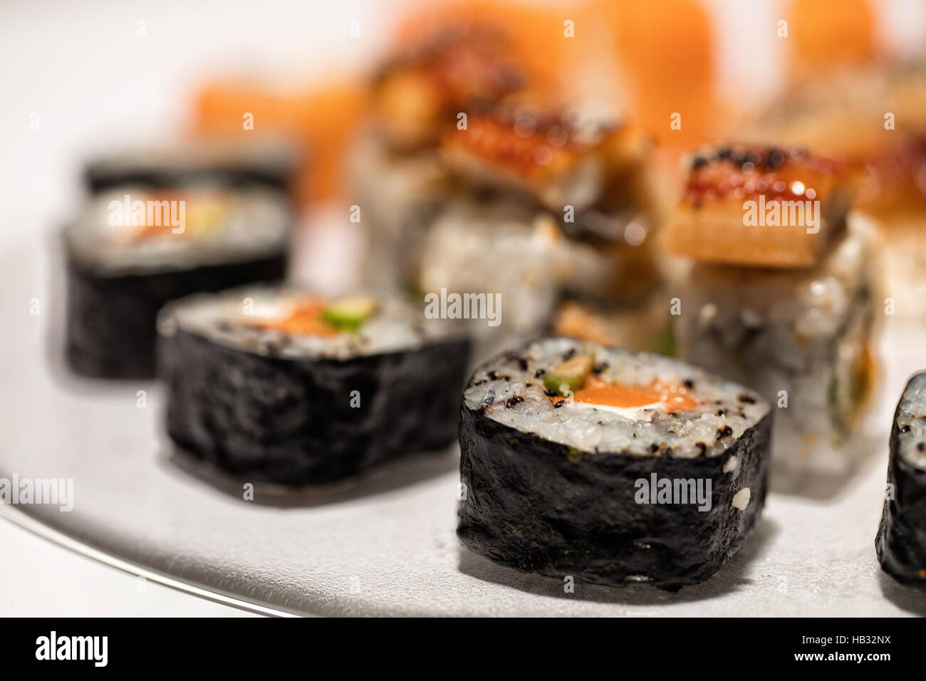 Japanese Sushi On A Table Stock Photo - Alamy