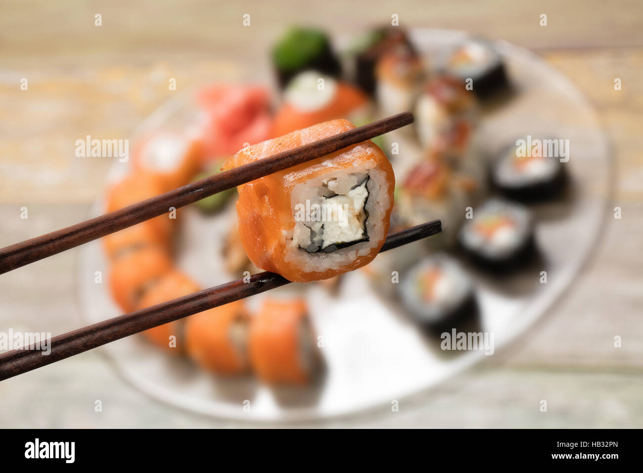 Japanese Sushi On A Table Stock Photo - Alamy