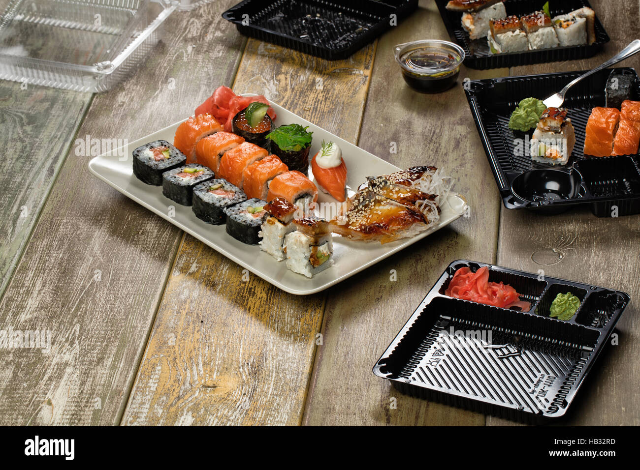 Japanese Sushi On A Table Stock Photo - Alamy