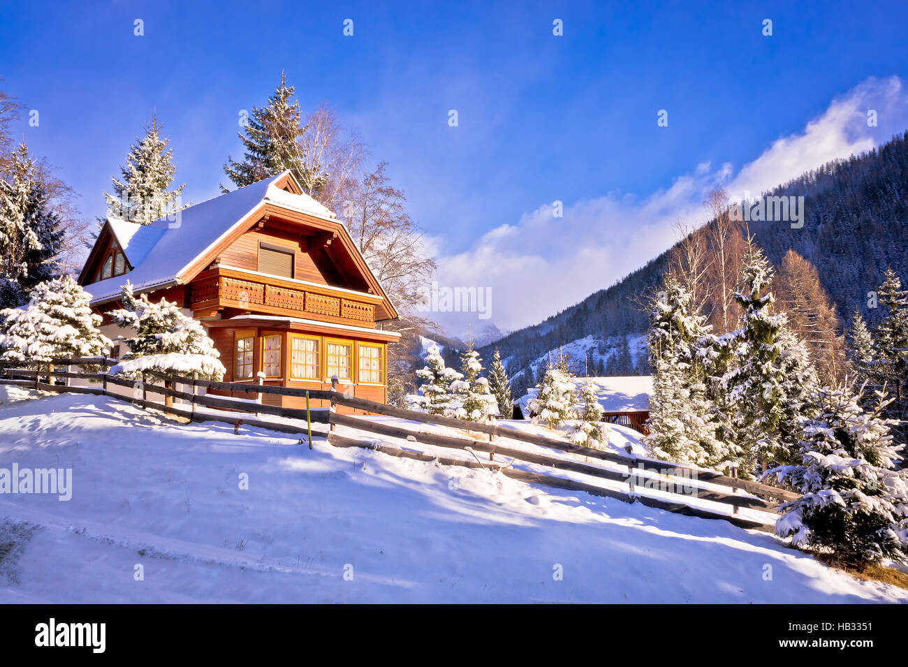 Idyllic Austrian Alps mountain village Stock Photo - Alamy
