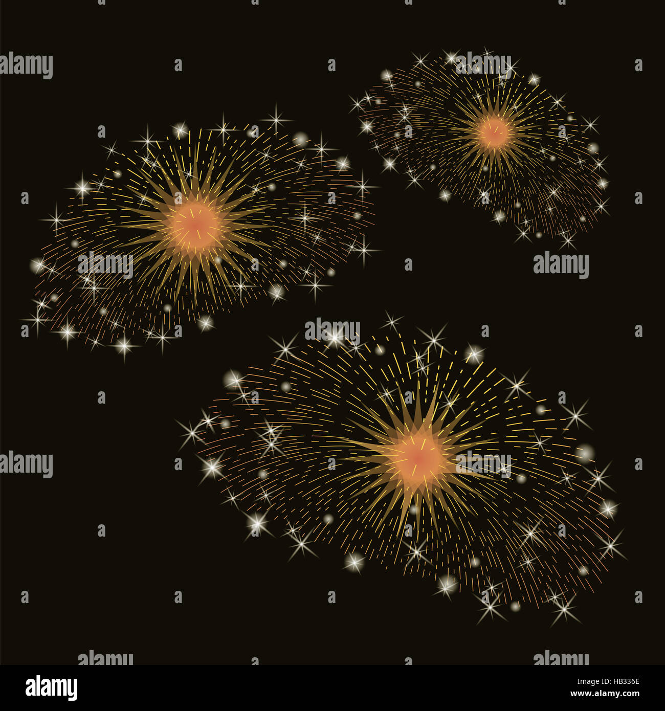 Set of Fireworks Stock Photo - Alamy