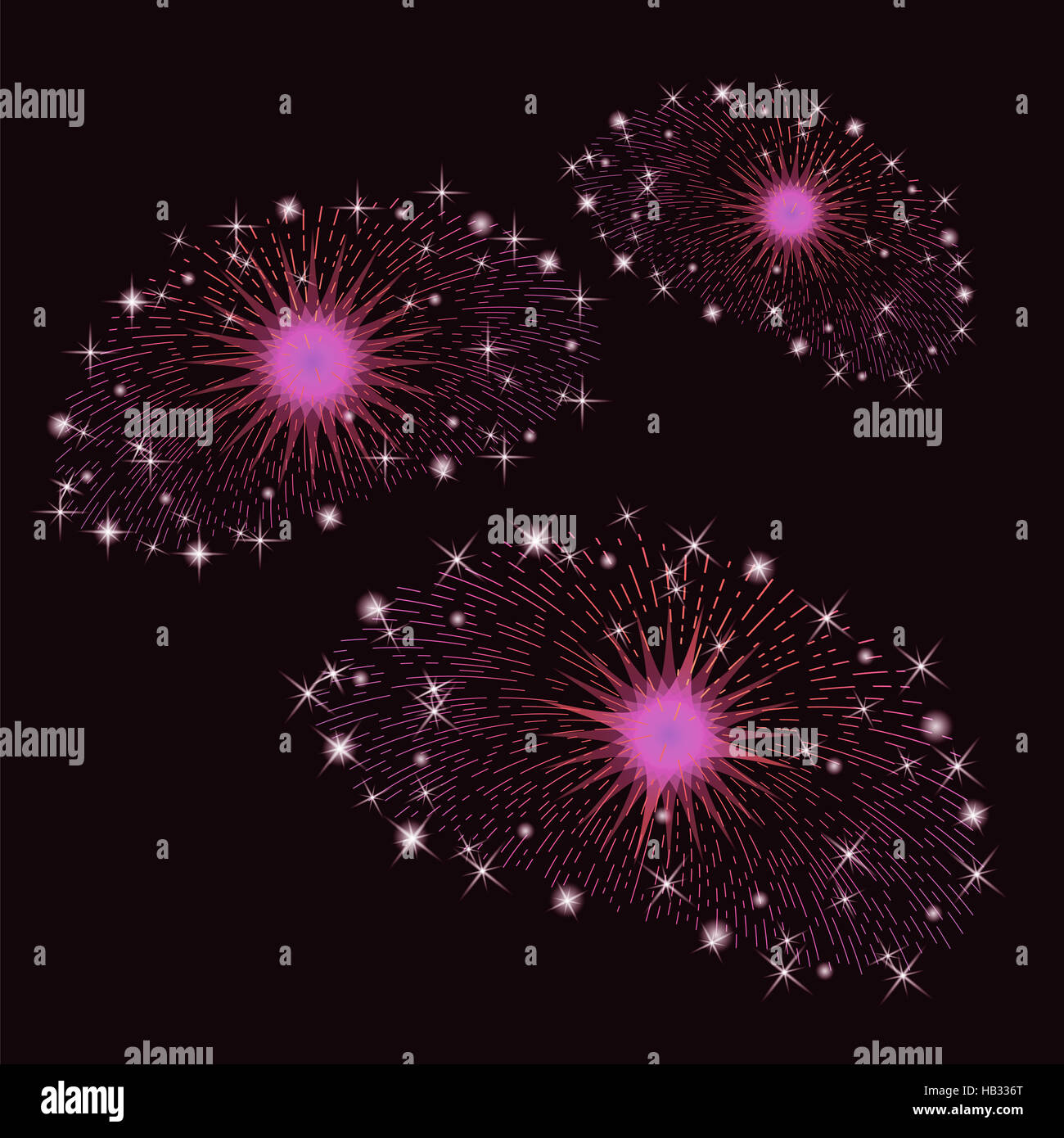 Set of Pink Fireworks Stock Photo - Alamy