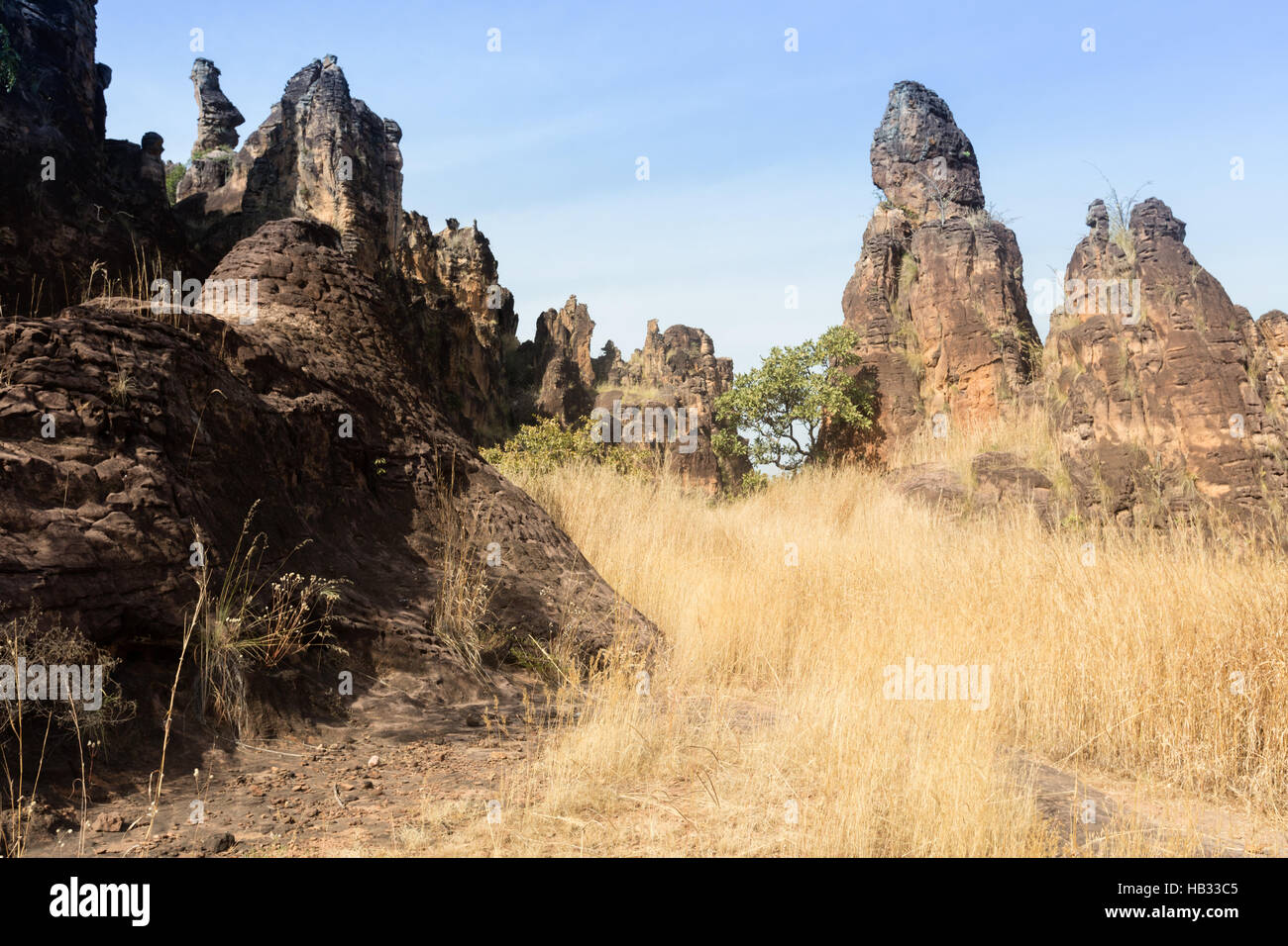 The peaks of Sindou Stock Photo - Alamy