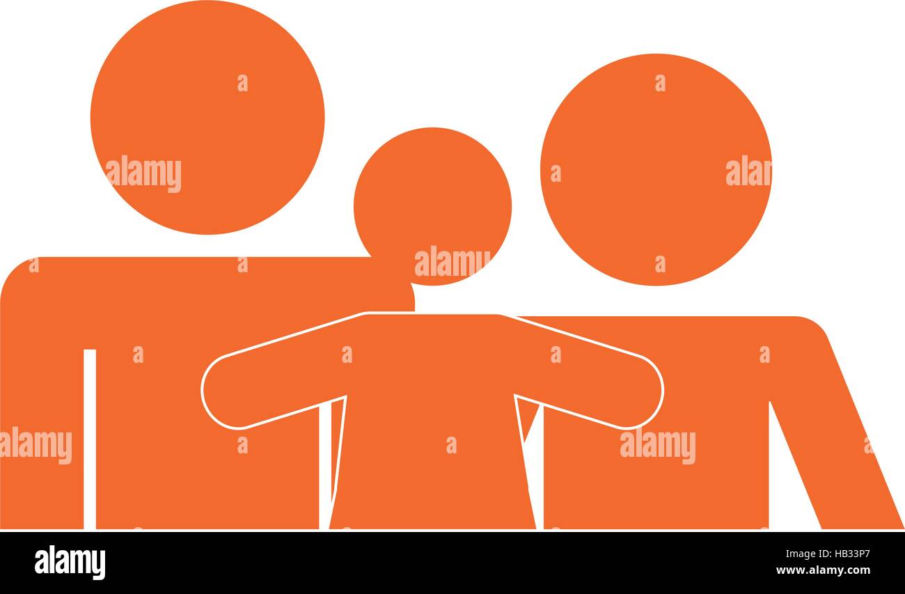 family of parents and kids icon over white background. pictogram design ...