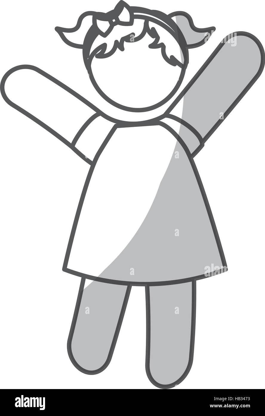happy girl icon over white background. pictogram design. vector ...