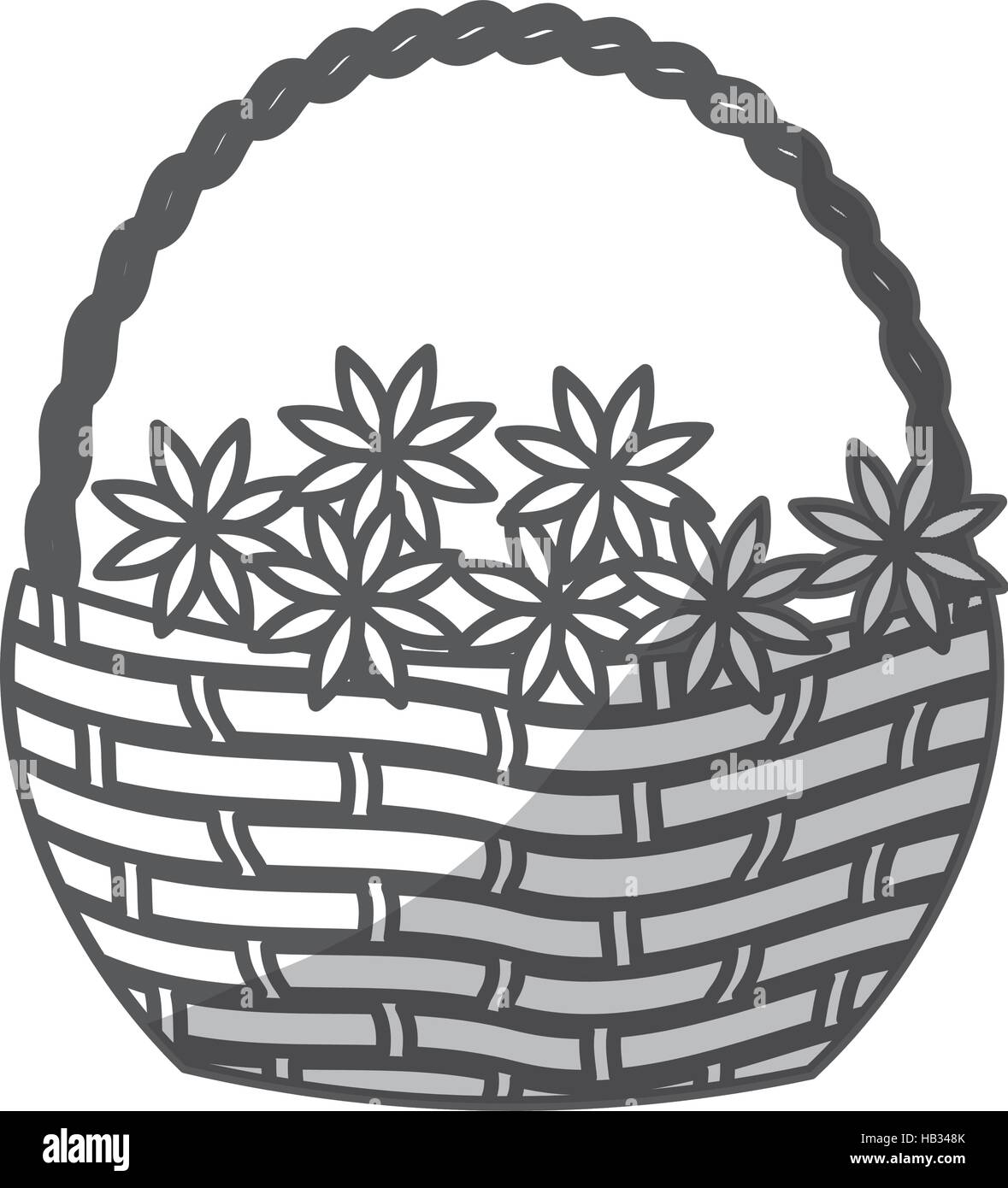 flowers basket icon over white background. vector illustration Stock ...