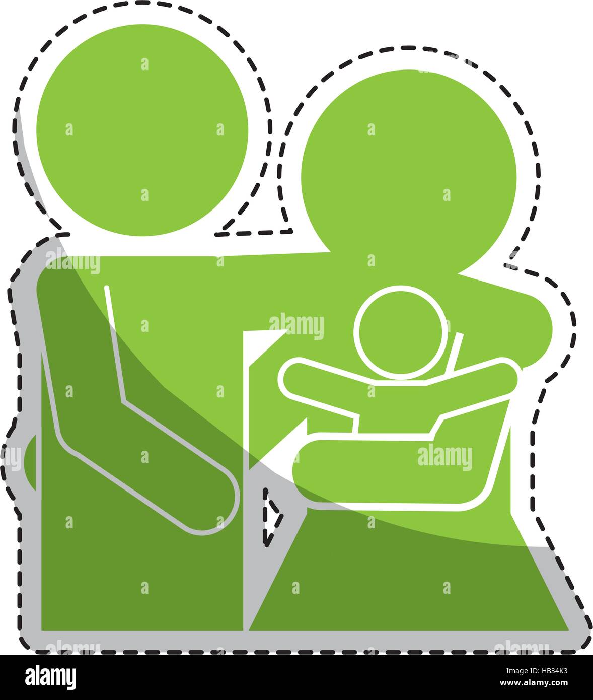 sticker of family of parents and baby over white background. vector ...