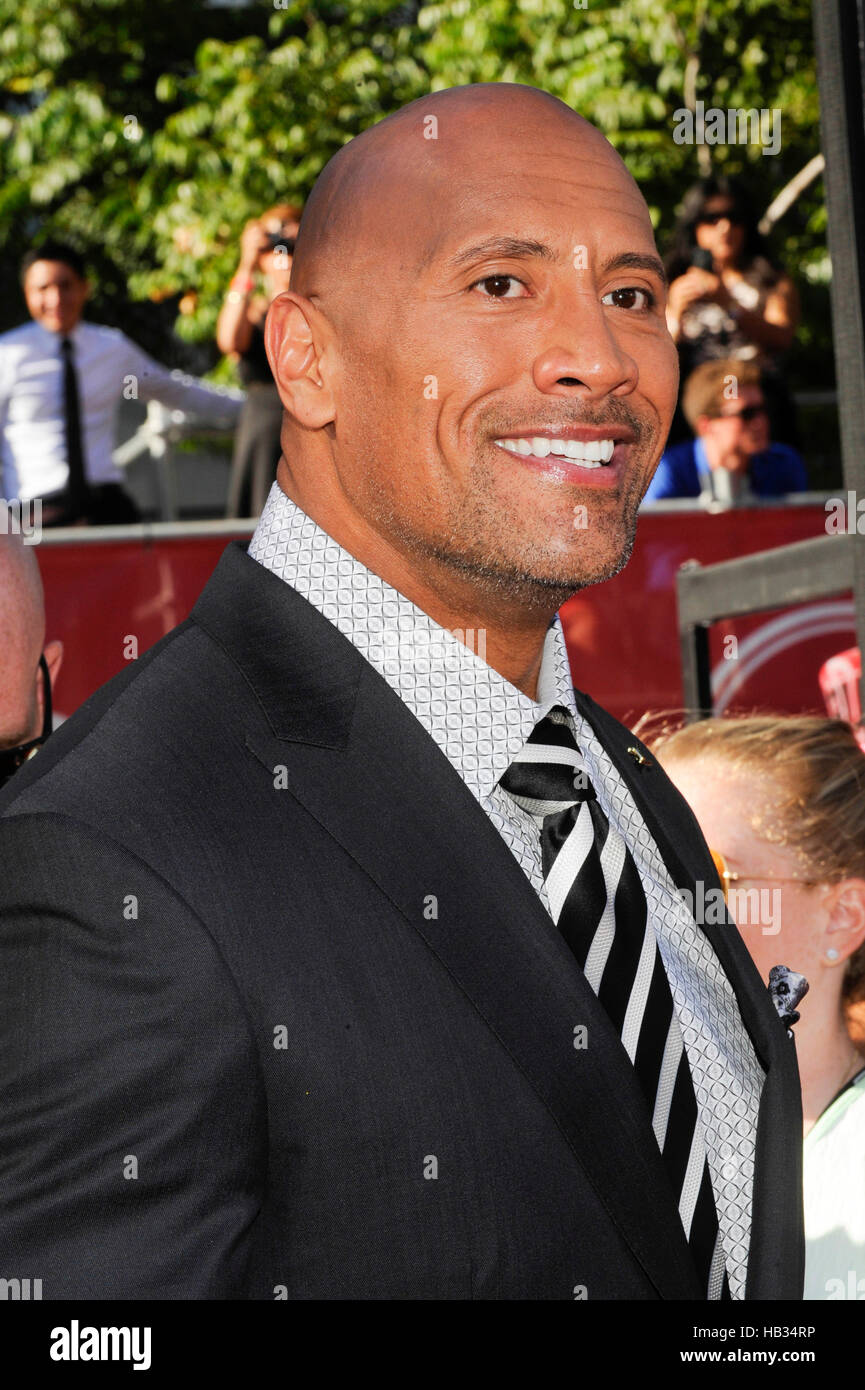 Dwayne "The Rock" Johnson arrives at the 2014 ESPY Awards at Nokia ...