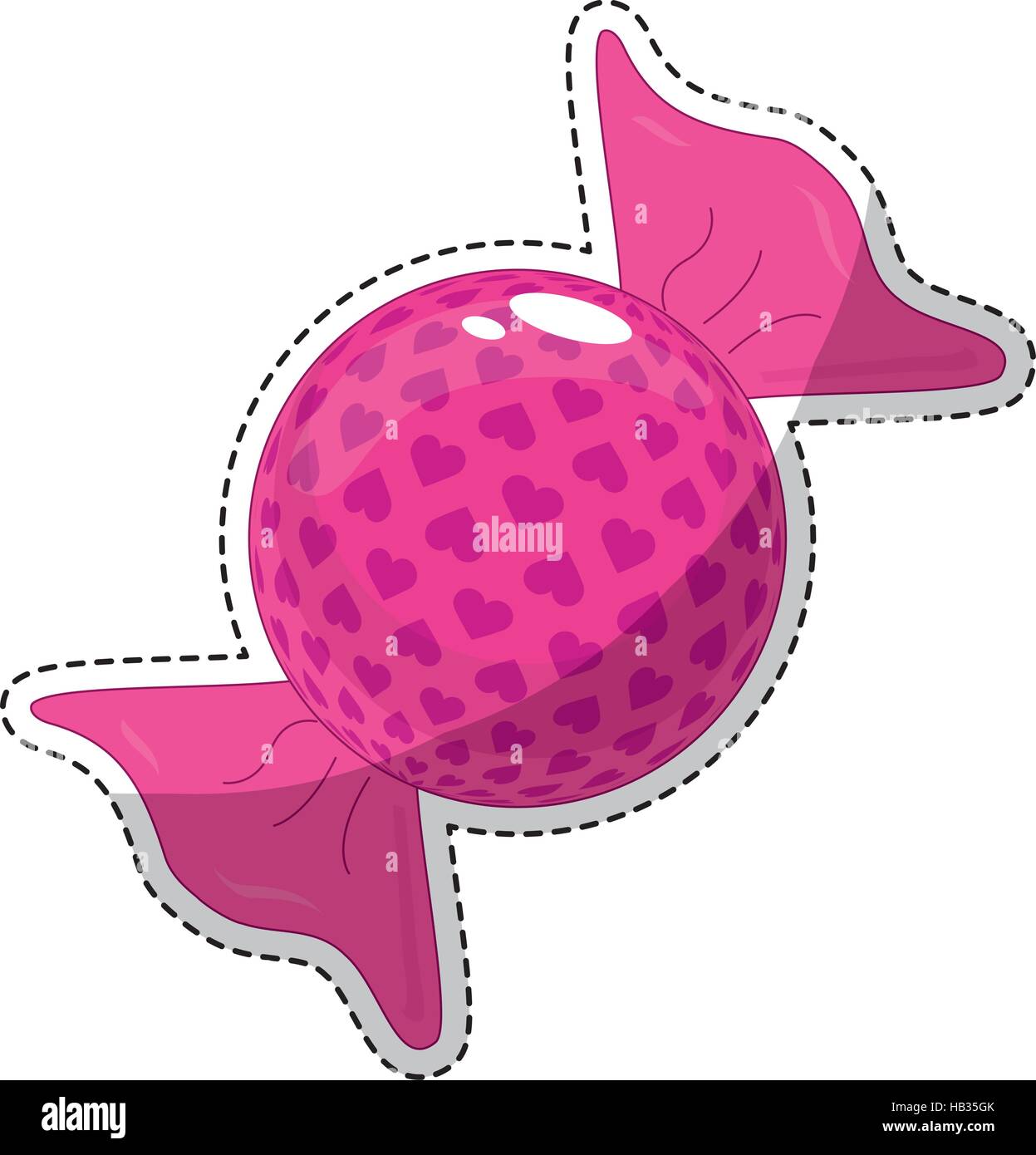 sticker of sweet candy icon over white background. colorful design ...
