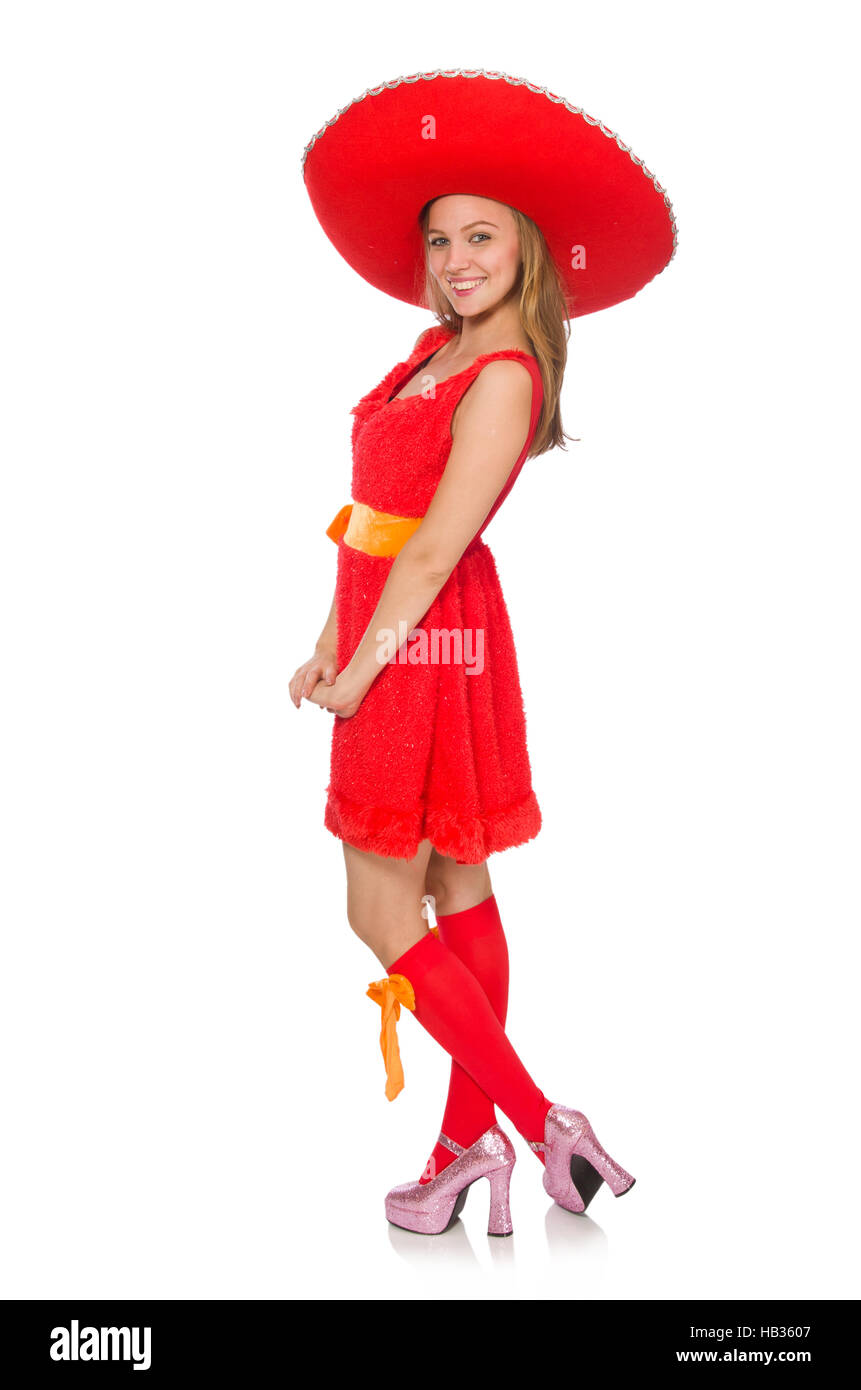 Pretty woman wearing red Cut Out Stock Images & Pictures - Alamy