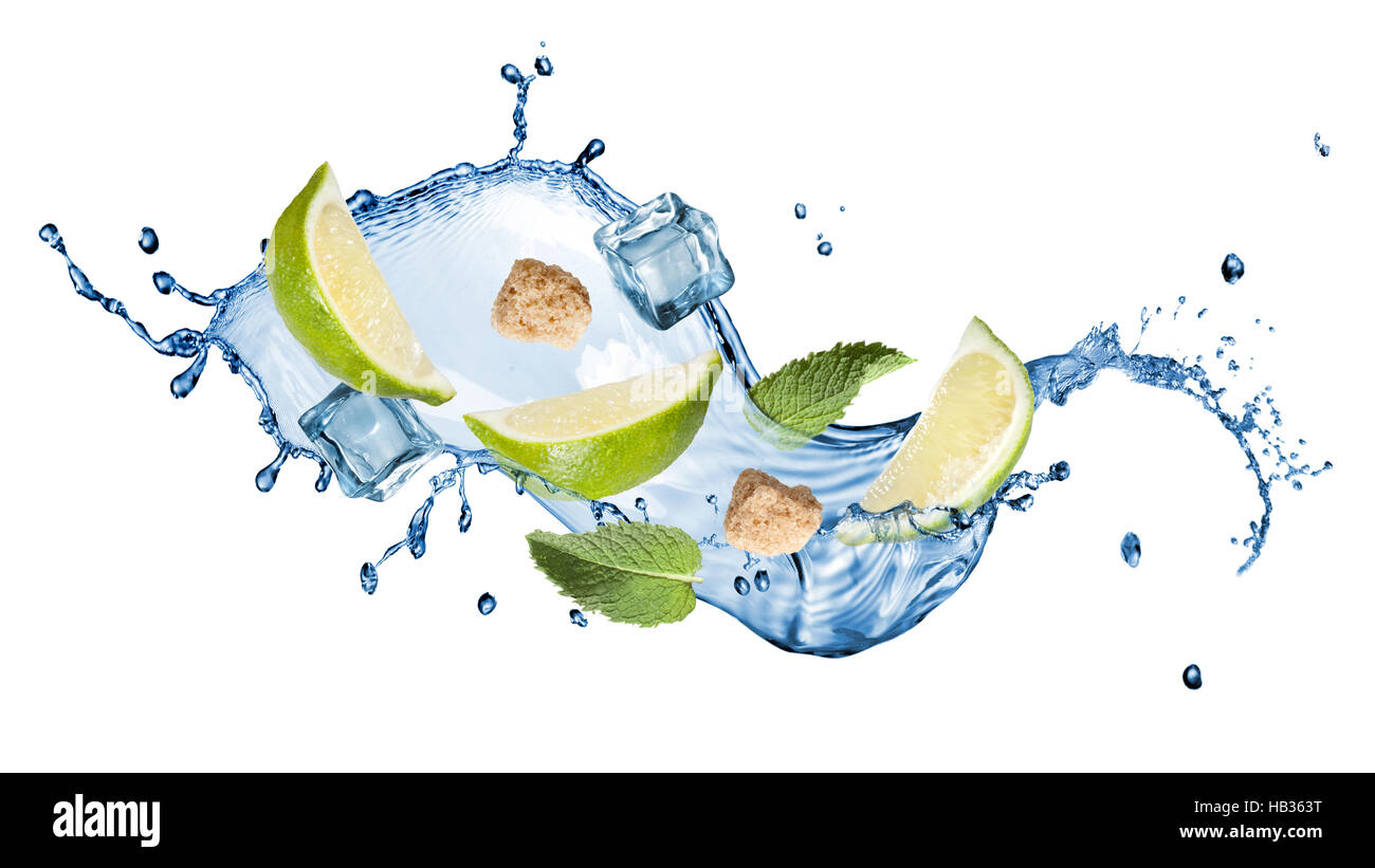 splash of mohito cocktail Stock Photo - Alamy