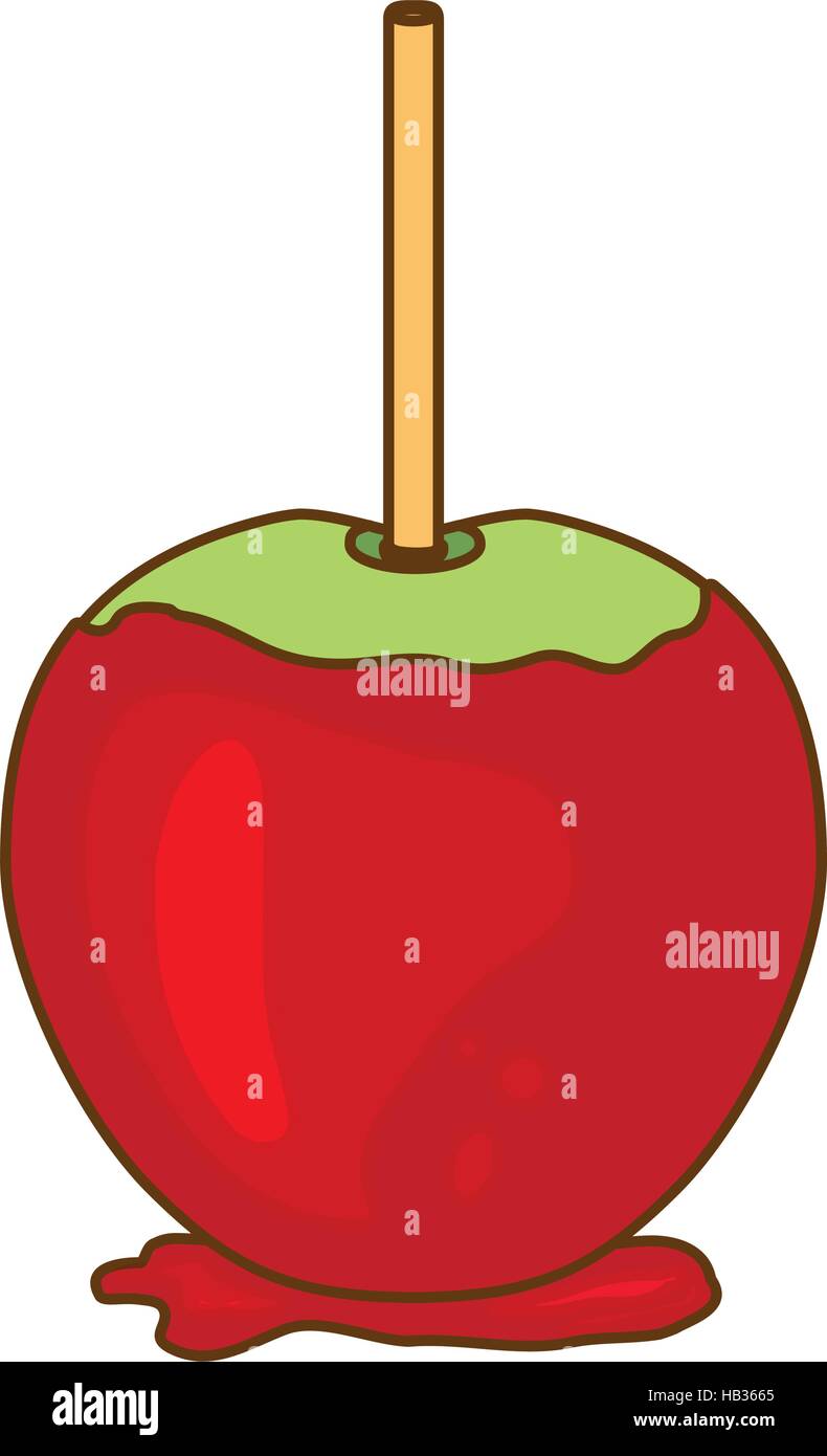 candy caramel apple icon over white background. colorful design. vector ...