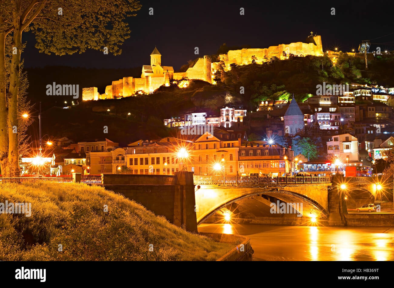 Sightseeings of Tbilisi at night, Georgia Stock Photo - Alamy