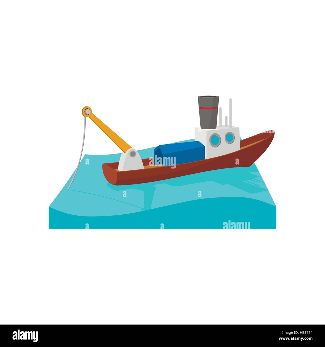Fishing boat cartoon icon Stock Vector Image & Art - Alamy