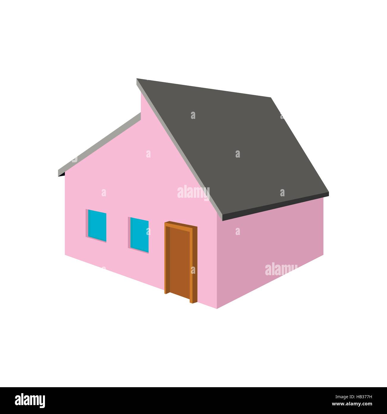 Pink cottage in village Stock Vector Images - Alamy