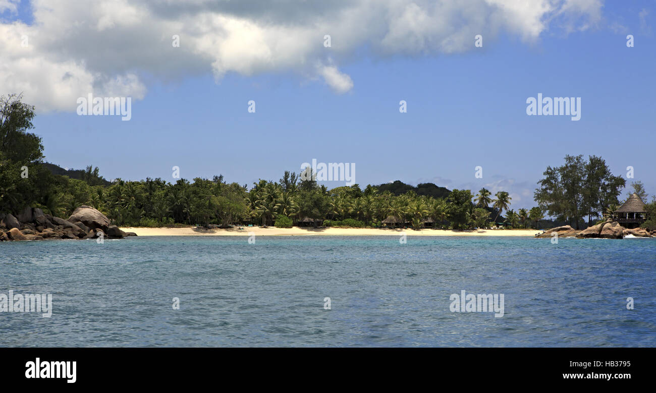 Beach at Constance Lemuria Resort. Praslin Island in Seychelles Stock ...
