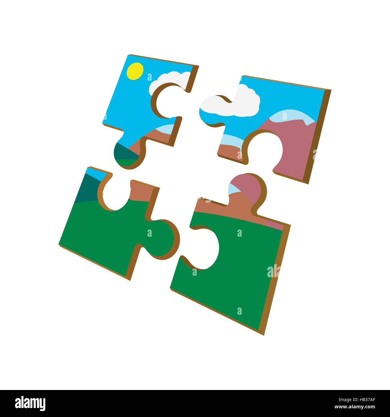 Colorful puzzle cartoon icon Stock Vector Image & Art - Alamy