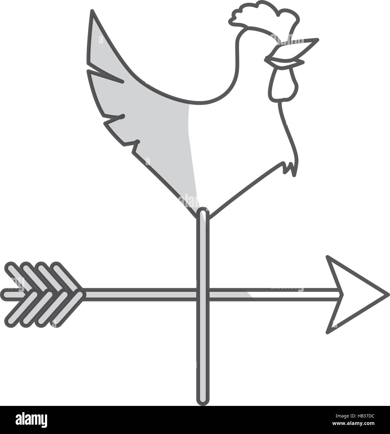 rooster weather vane icon over white background. vector illustration ...