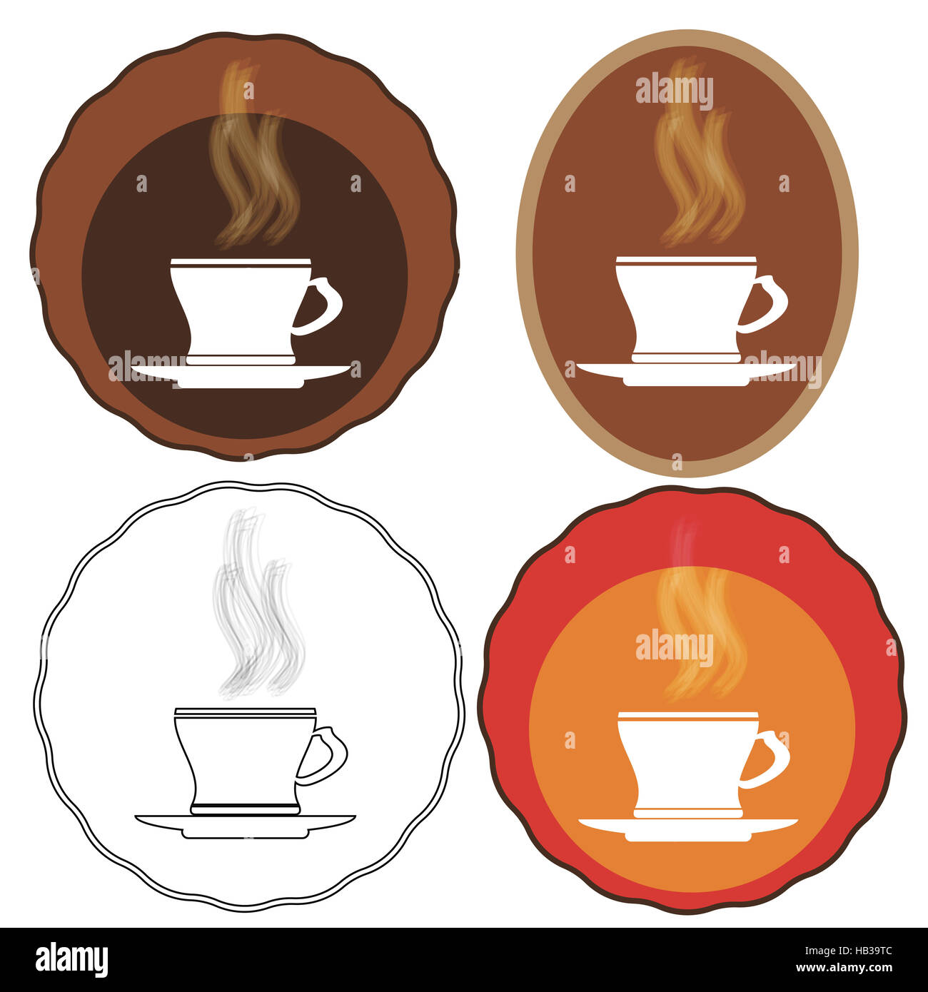Cup of Coffee Icons Stock Photo - Alamy