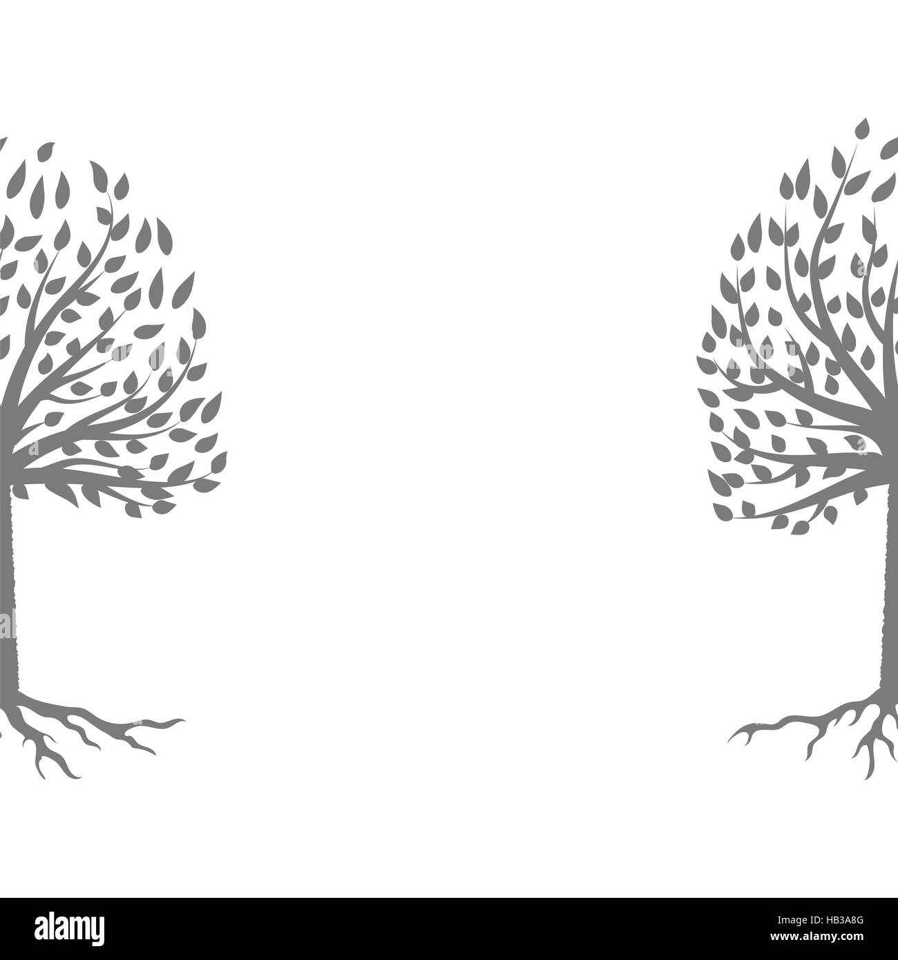 Tree Gray Silhouette Stock Photo - Alamy