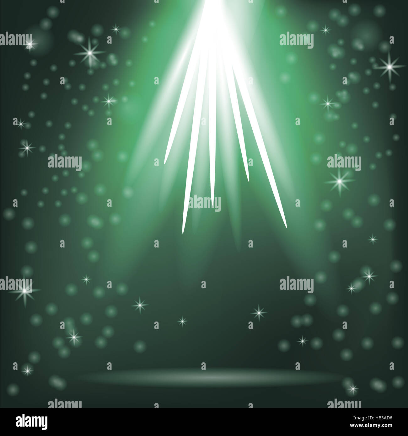 Green Rays of Magic Lights Stock Photo - Alamy