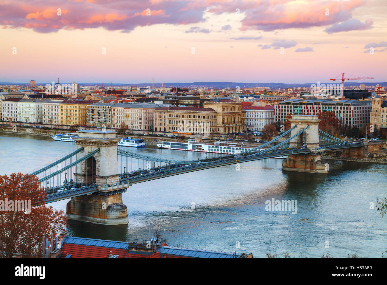 Overview of Budapest at sunset Stock Photo - Alamy