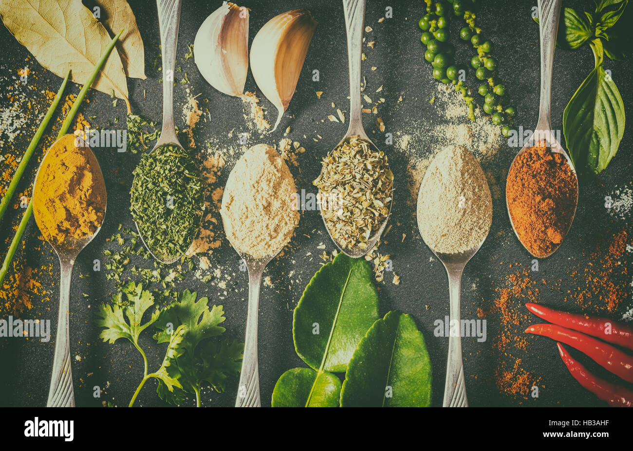 The colorful of spice and herb, the main ingredient for many food. You ...